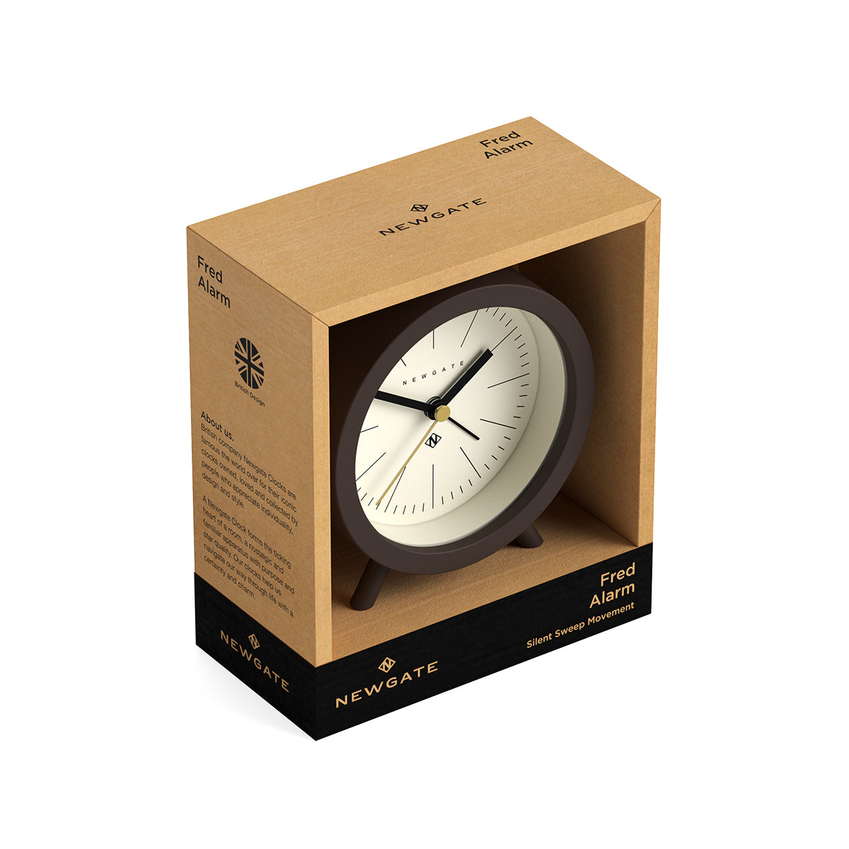 Newgate Fred alarm clock in brown and cream – Newgate World