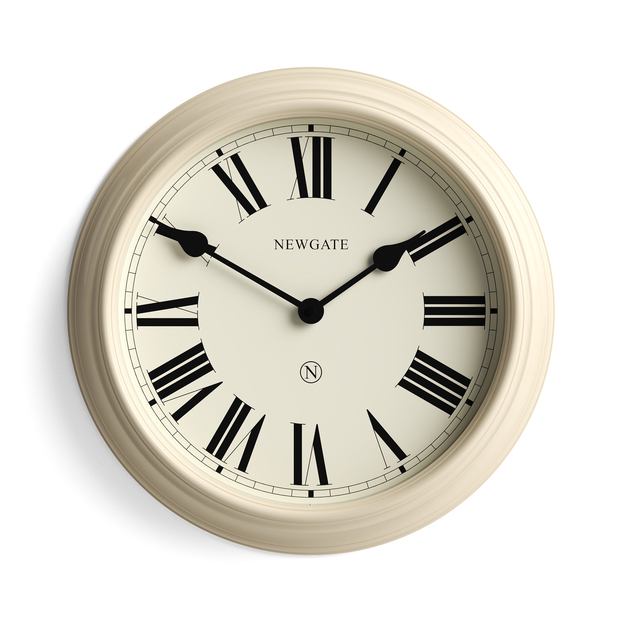 Cream Roman Numeral Wall Clock | Classic Station Clock – Newgate World