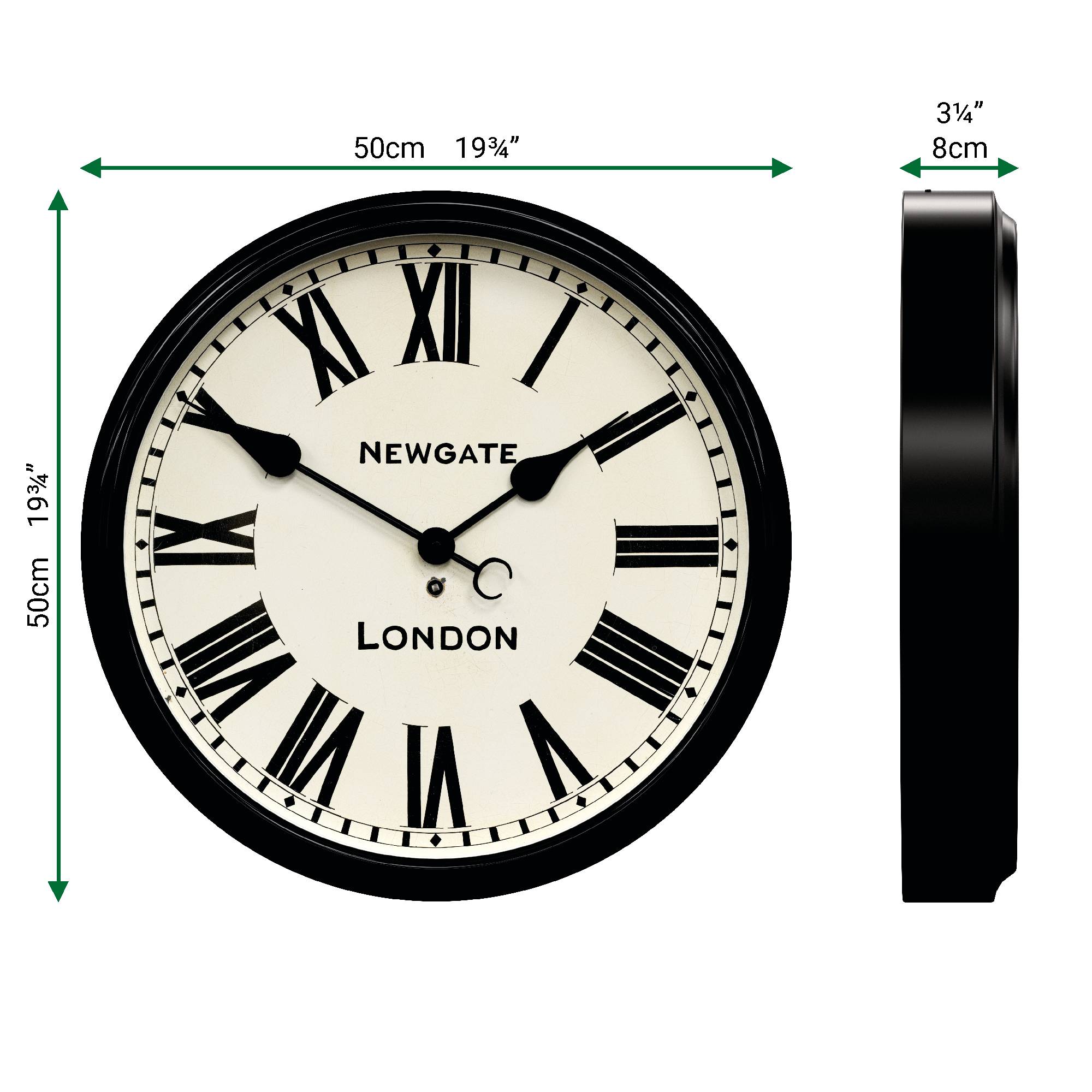 Black Roman Numeral Wall Clock | Classic Station Clock – Newgate World