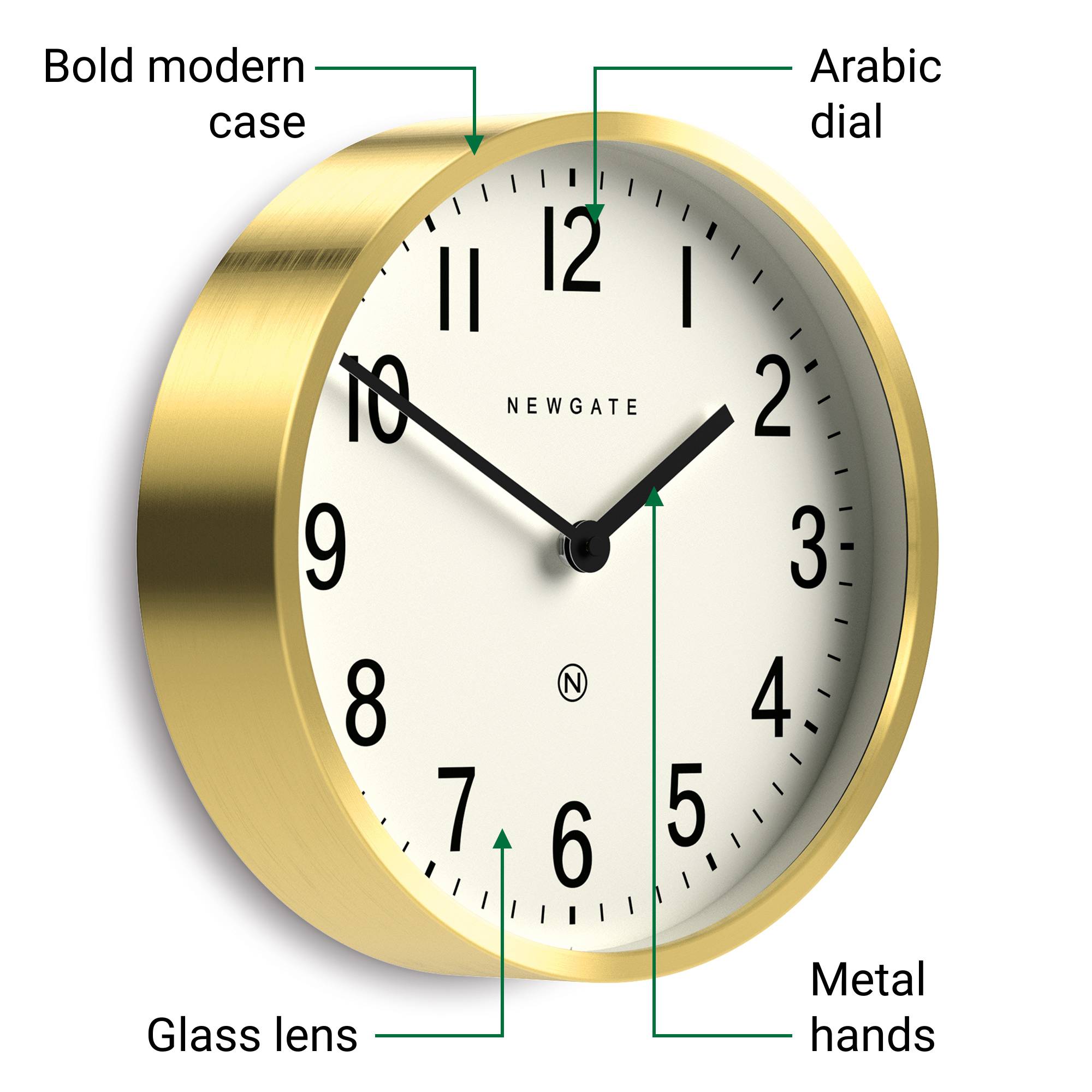 Newgate Master Edwards wall clock in brass – Newgate World