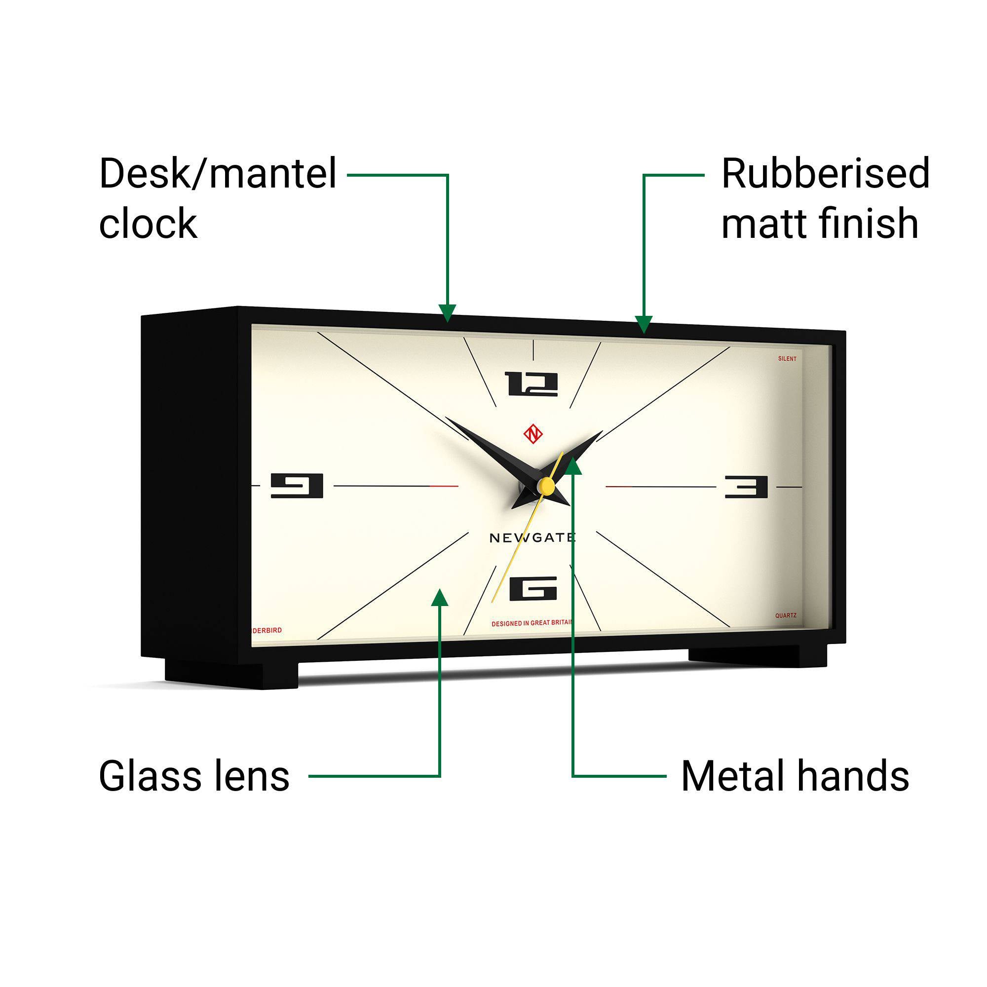Newgate Thunderbird mantel clock in black – Newgate World