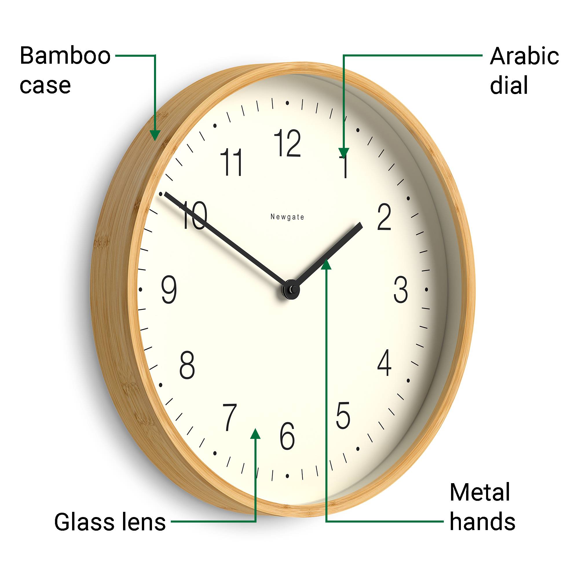 Medium Bamboo Wall Clock | Hovercraft Dial – Newgate World