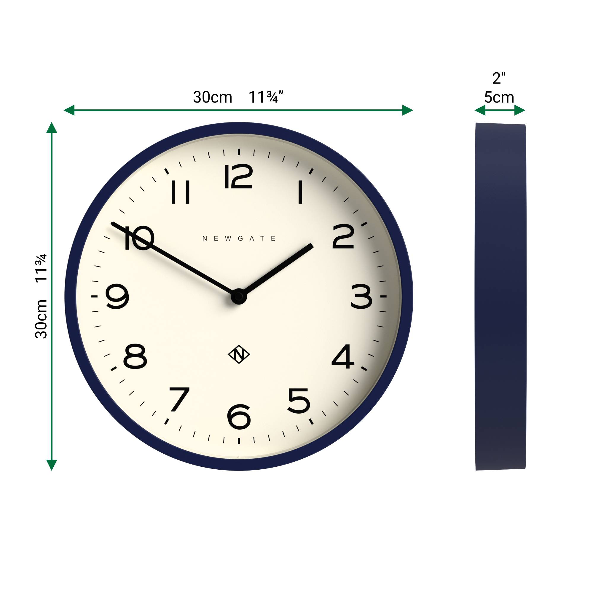 Newgate Echo Number Four wall clock in midnight blue – Newgate World