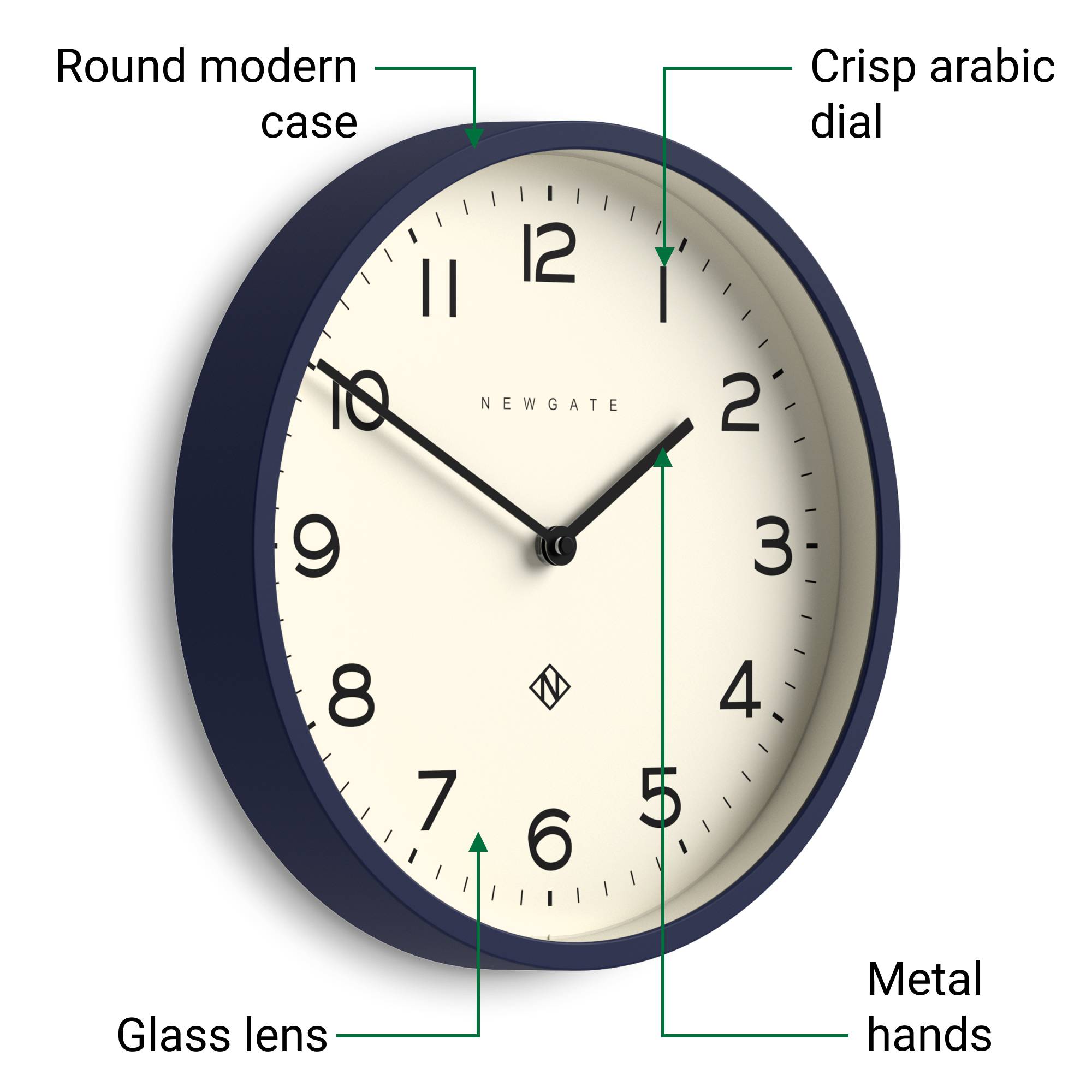 Newgate Echo Number Four wall clock in midnight blue – Newgate World