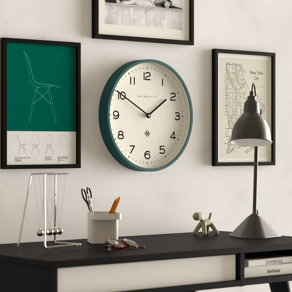 Newgate Echo Number Three wall clock in eden green – Newgate World