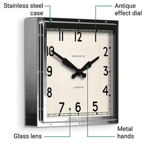 Newgate Quad wall clock in stainless steel – Newgate World