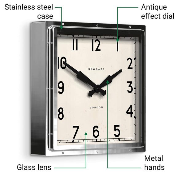 Newgate Quad wall clock in stainless steel – Newgate World
