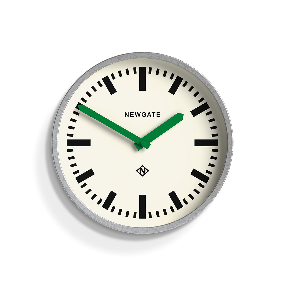 Newgate Luggage wall clock in galvanised and green – Newgate World