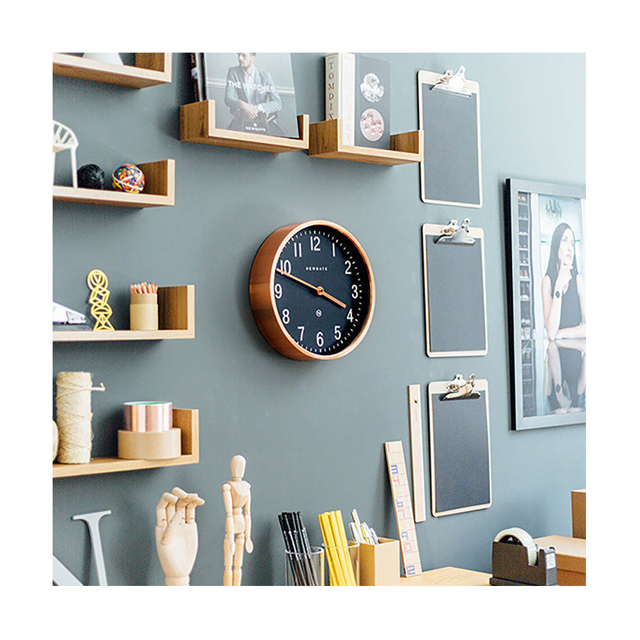 Newgate Master Edwards wall clock in copper and blue – Newgate World
