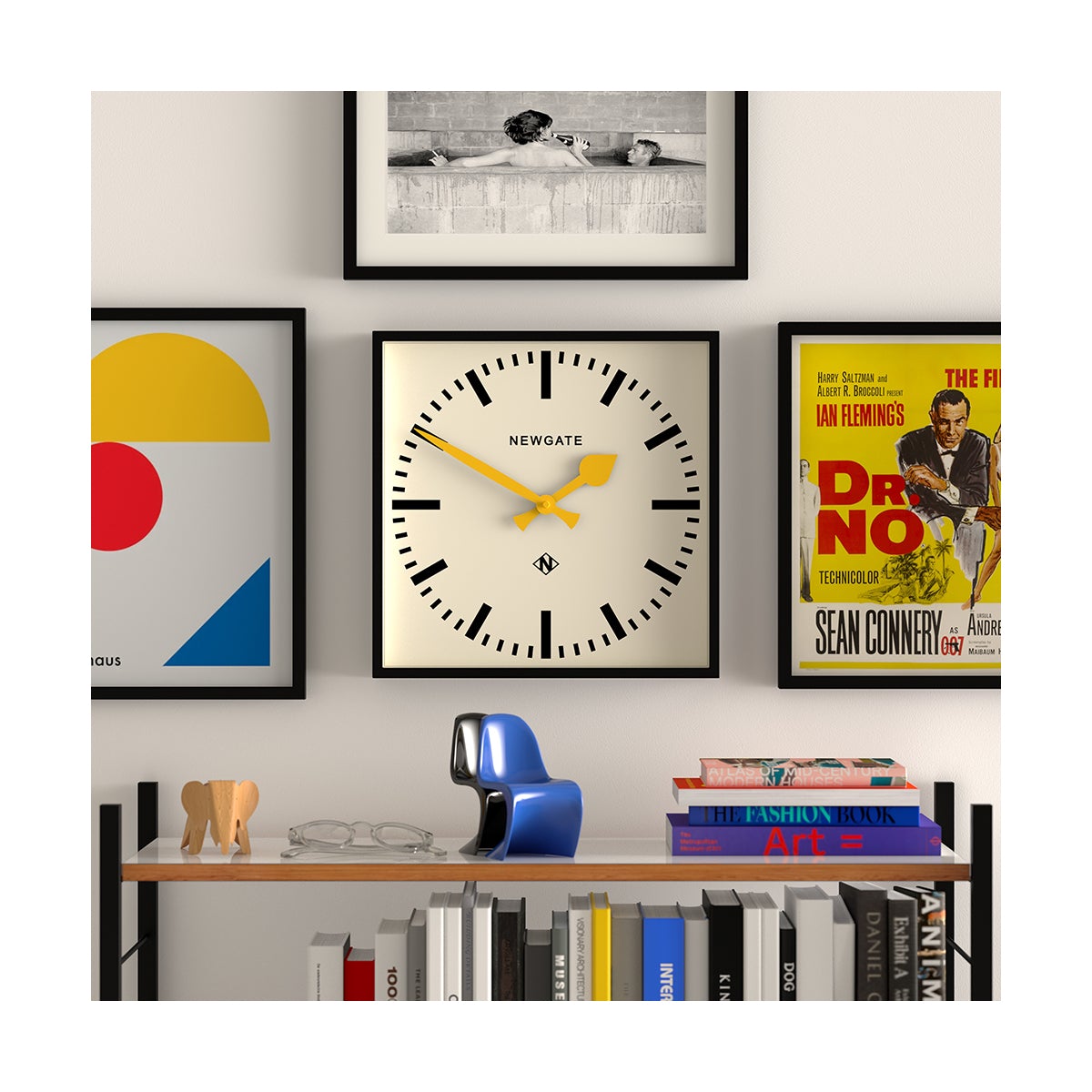 Newgate Number Five Railway wall clock in black and yellow – Newgate World