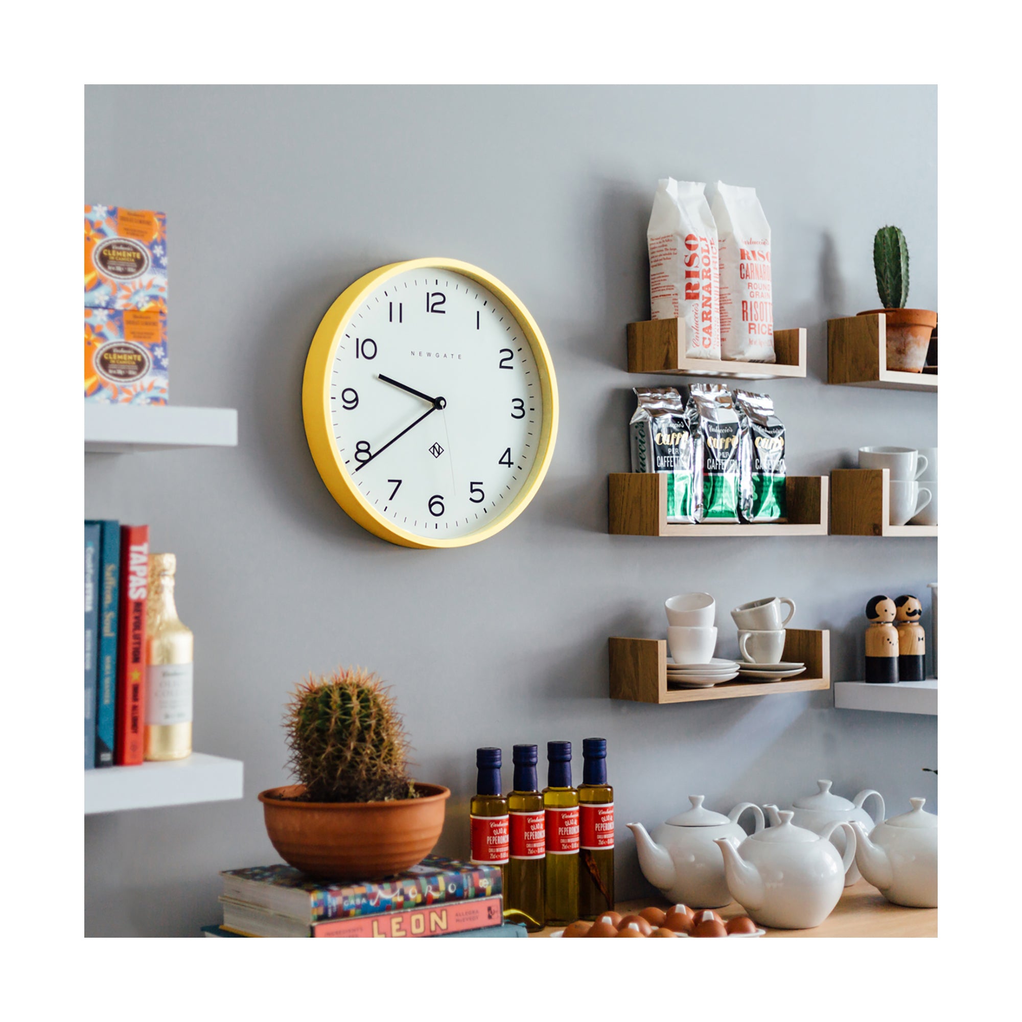 Newgate Echo Number Three wall clock in yellow – Newgate World