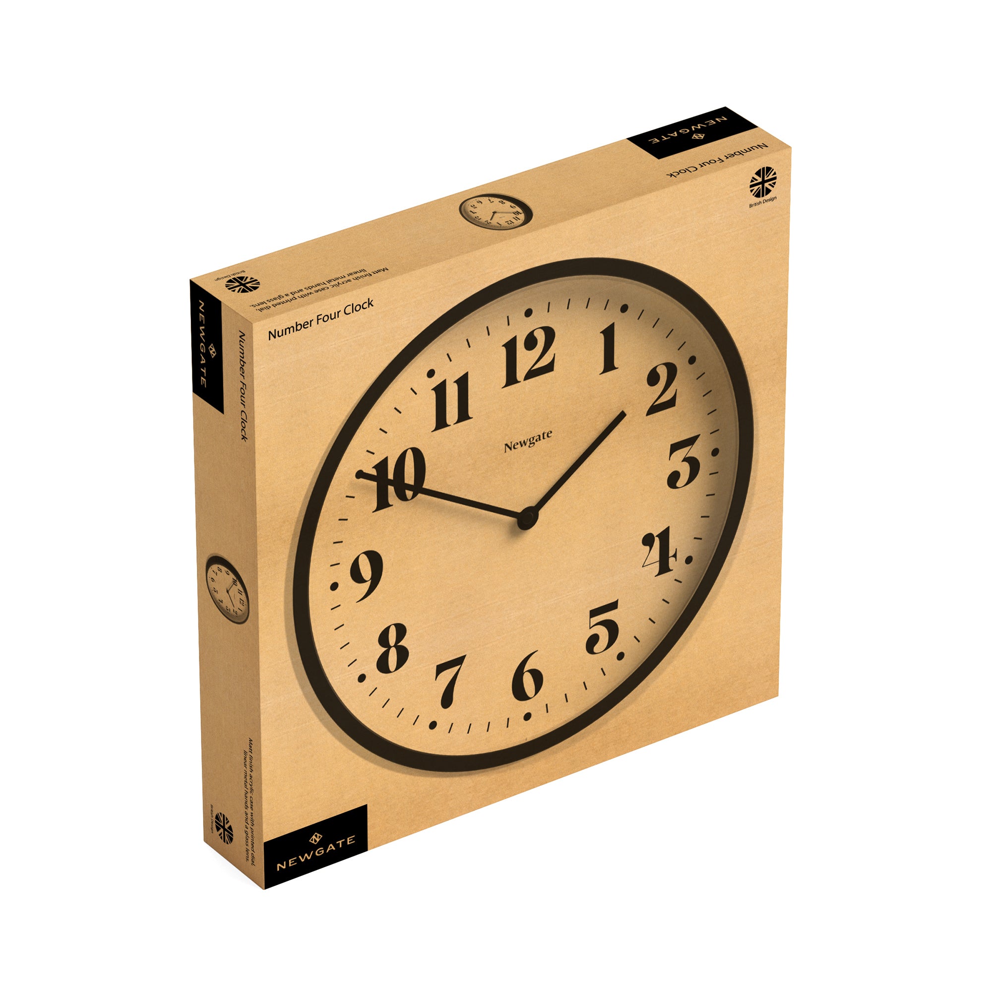 Newgate Number Four wall clock in stone grey – Newgate World