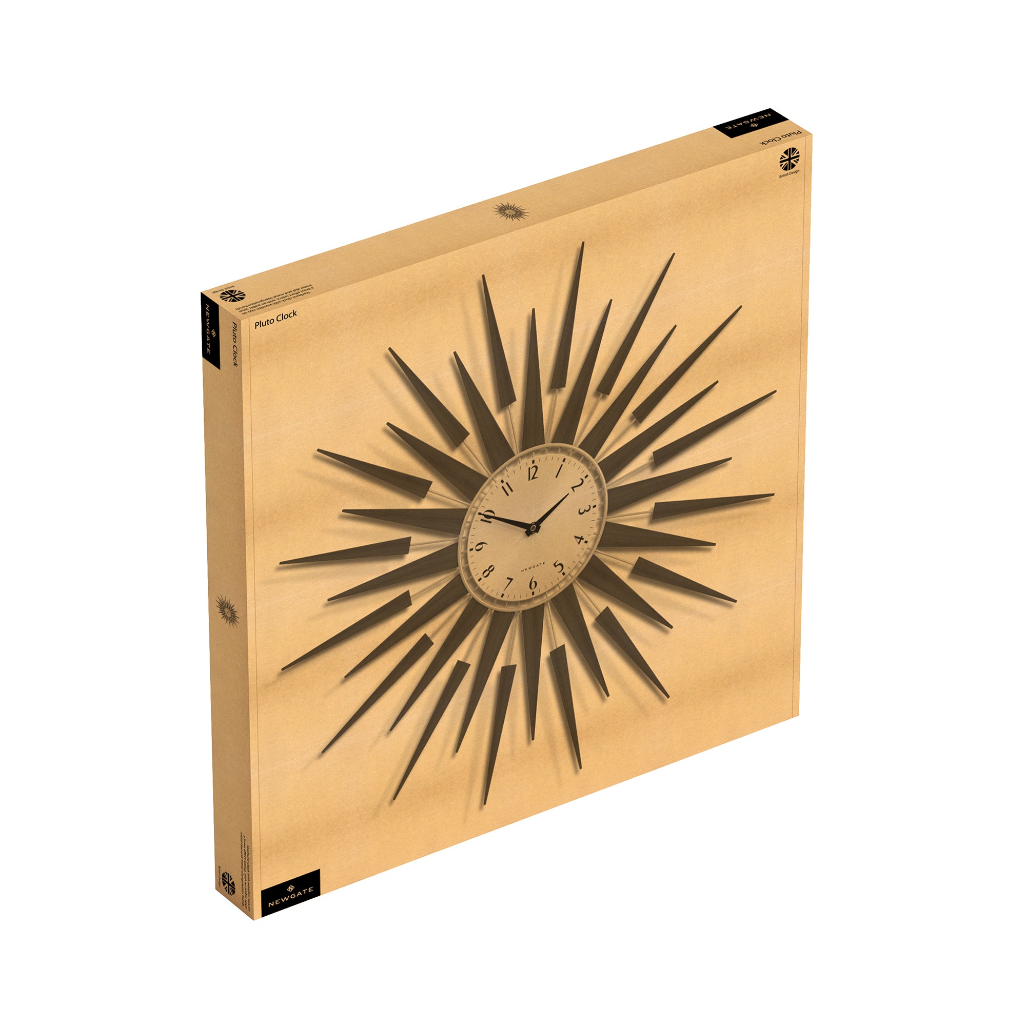Newgate Pluto wall clock in dark wood – Newgate World