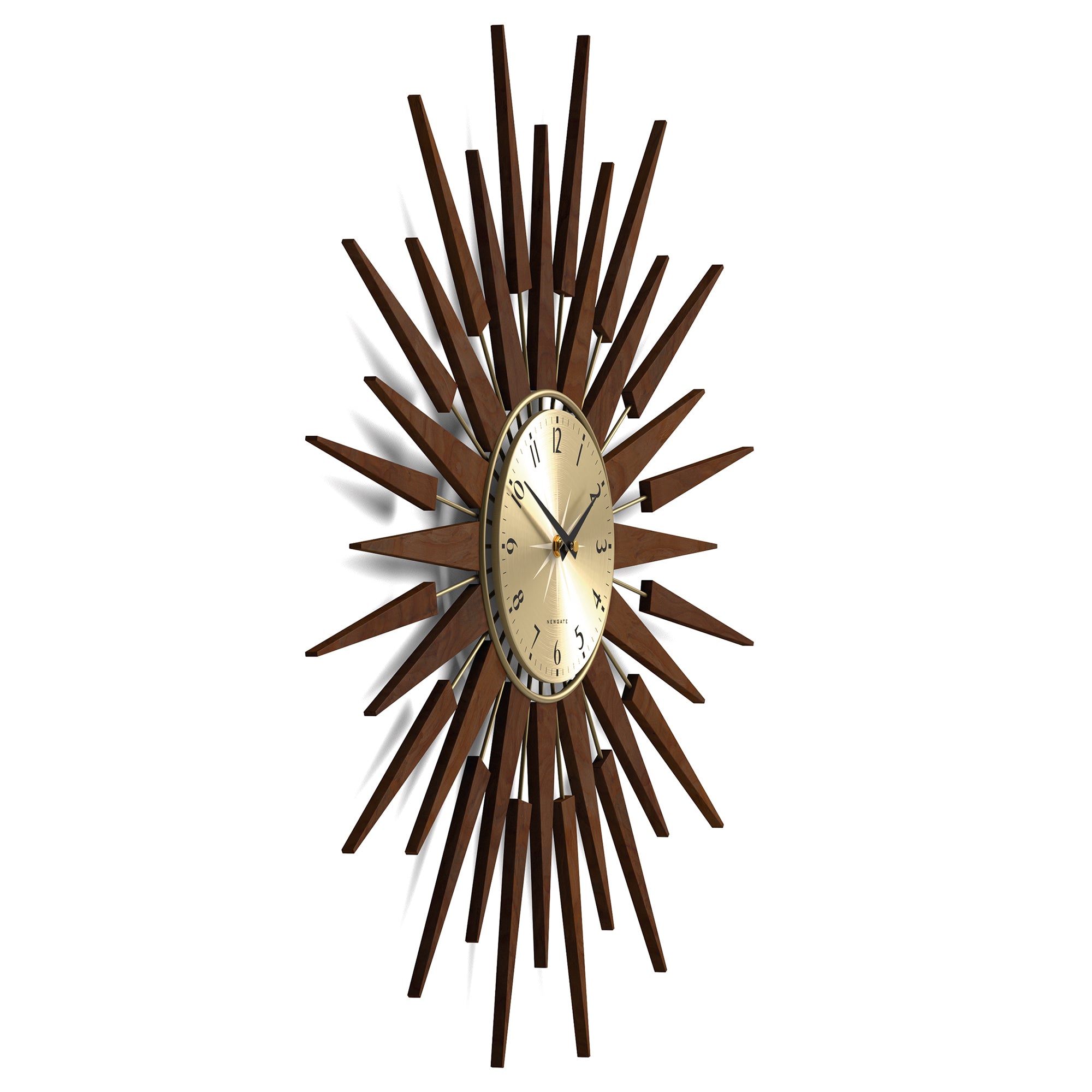 Newgate Pluto wall clock in dark wood – Newgate World