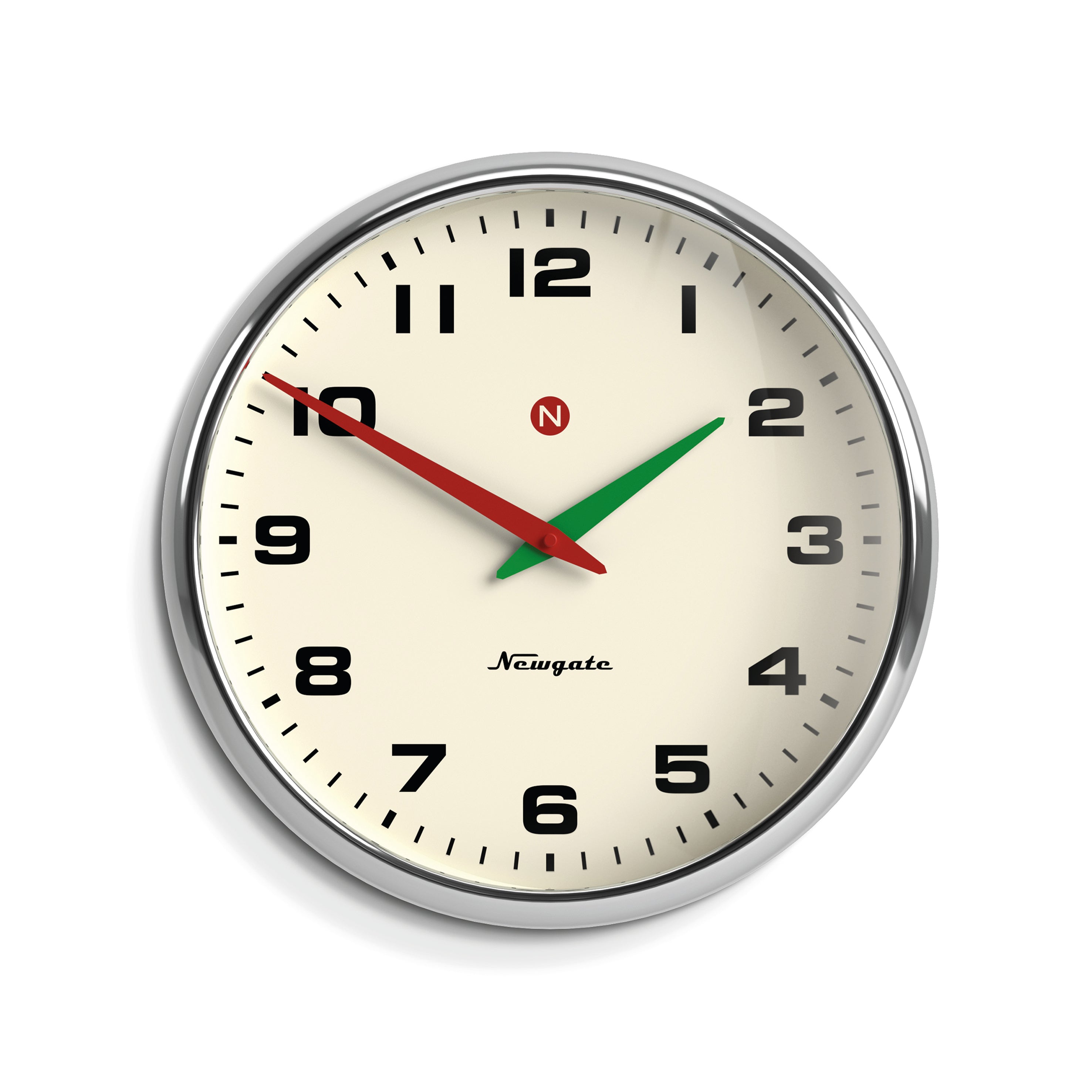 Newgate Superstore wall clock in chrome – Newgate World